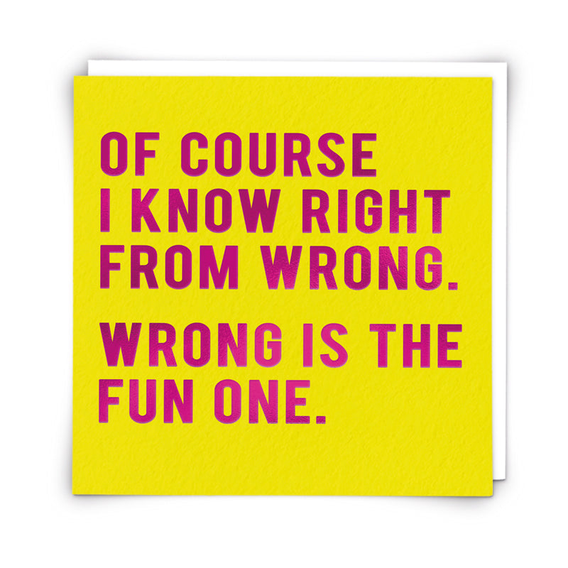 'Right from wrong' Card | Redback – Sarah Thomson