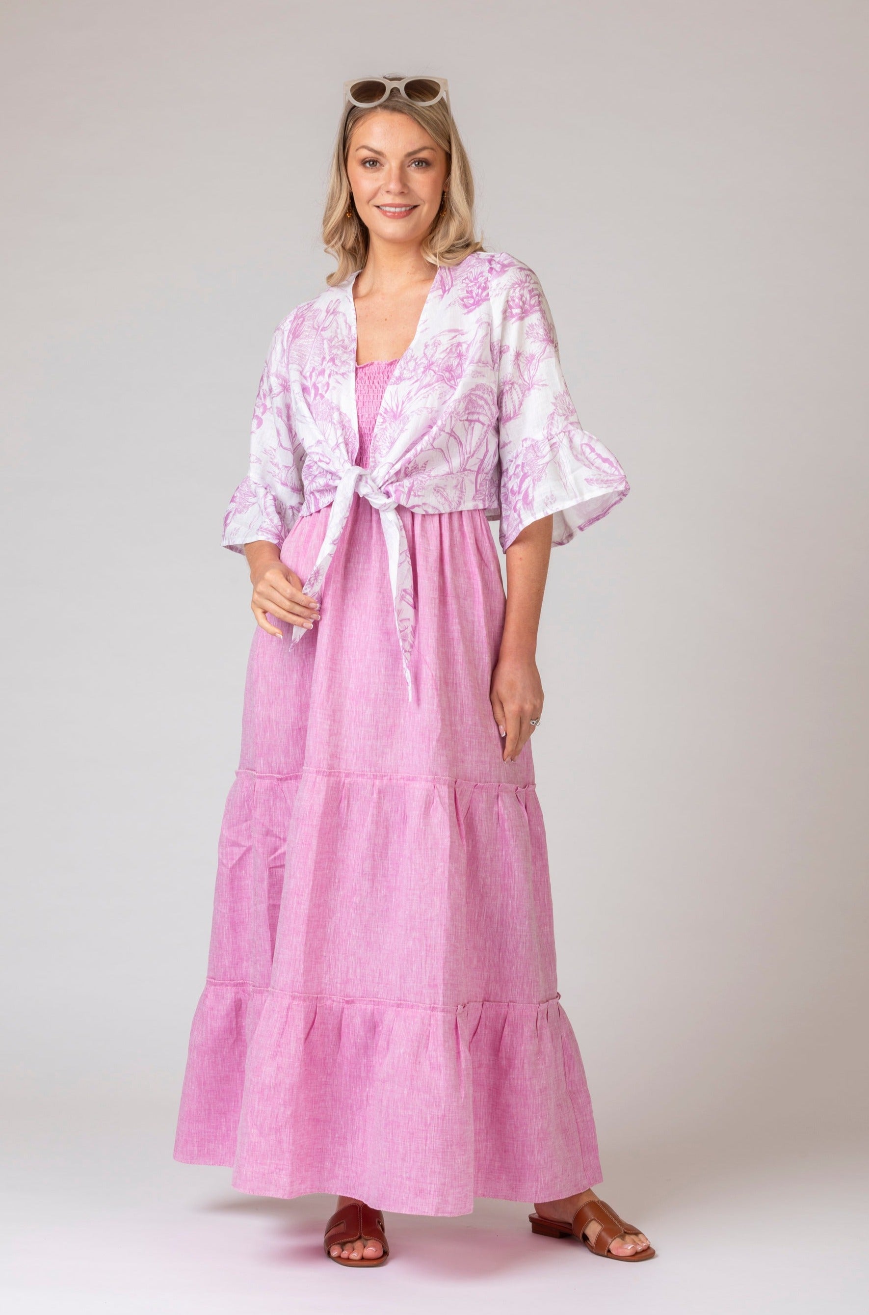 The Gilly Pink Linen Maxi Dress | Sartoria Saracena – Sarah Thomson